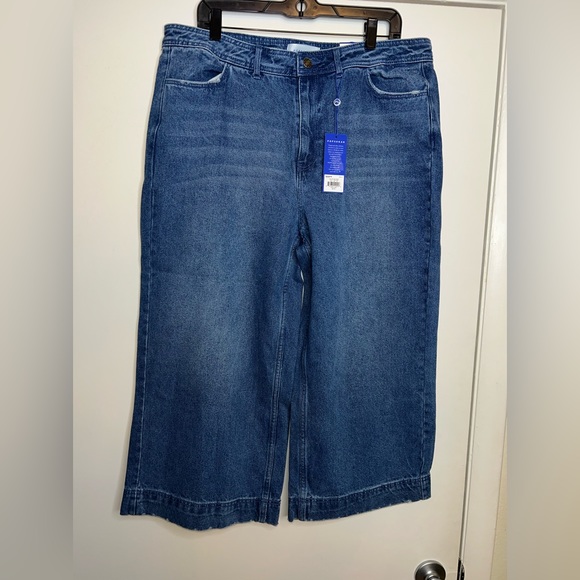 POPSUGAR | Jeans | Popsugar By Kohls Womens Crop Wide Leg Blue Jeans Sz ...